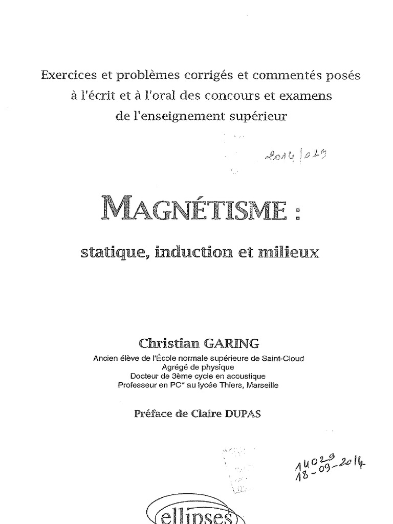 Christian Garing Magnétisme Statique - Induction | PDF