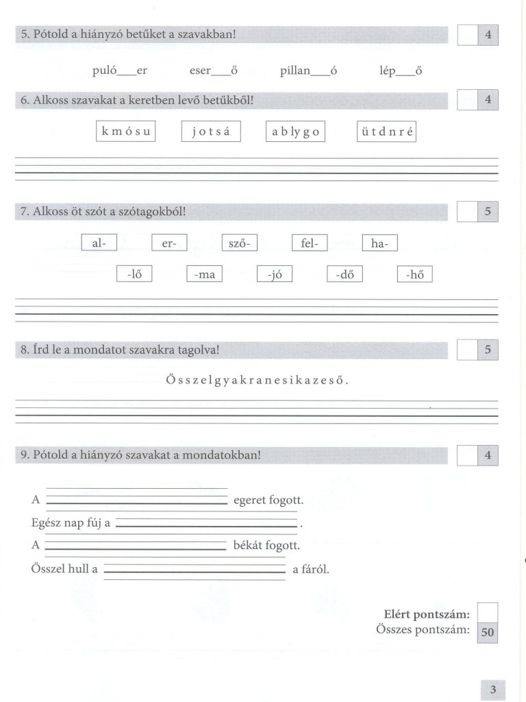 Nyelvtan Felmerőfuzetek 2 o PDF 1 | PDF