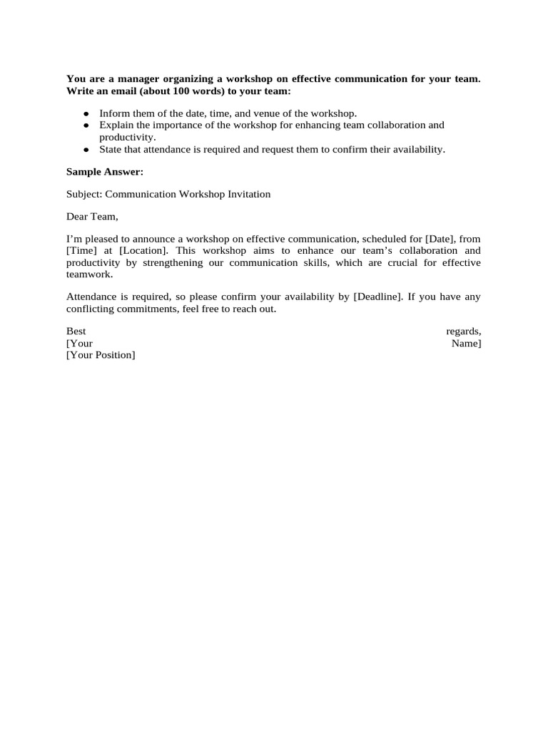 Communication Workshop Invitation | PDF