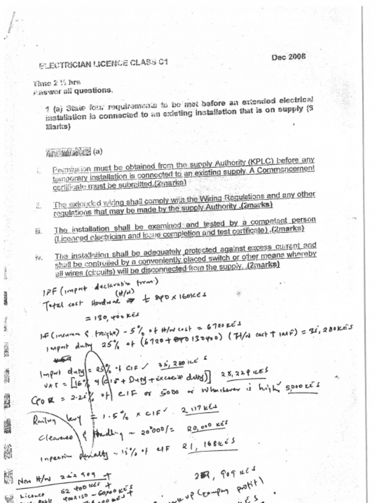 Class C1 Guidlines For Electrical Wiring in Residential Buildings Part ...