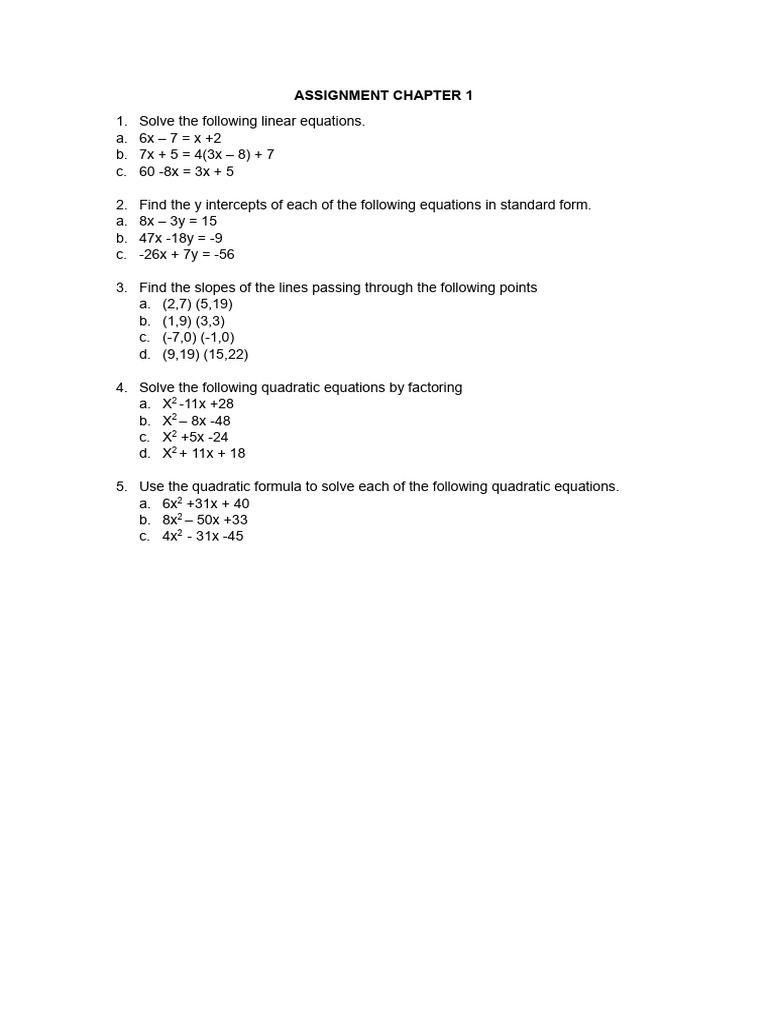 Assignment Chapter 1 | PDF