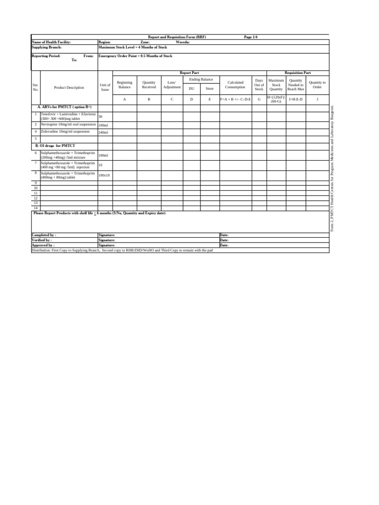 RRF 2 - PMTCT HCs For Program Medicines and Laboratory Reagents Feb ...