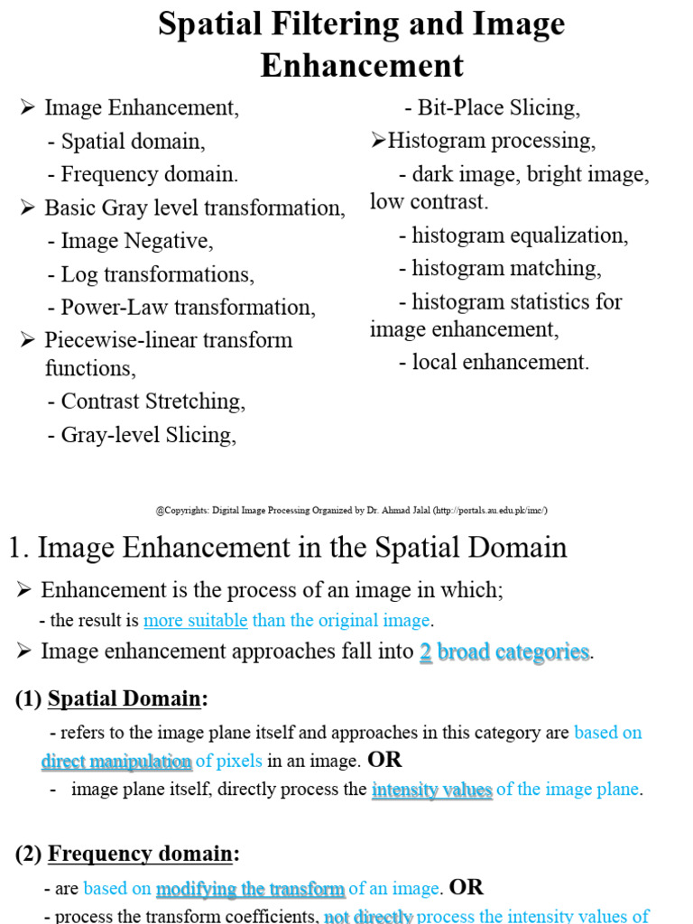 Lecture-4 (Image Enhancement) | PDF | Imaging | Signal Processing