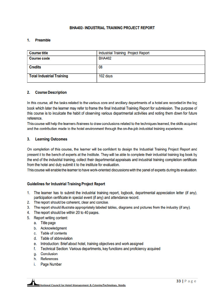 IET - Training Project Report Guidelines-1 | PDF
