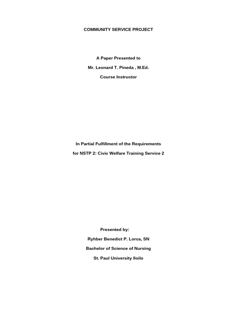 Lorca NSTP Project Proposal Paper | PDF | Flood | Waste Management