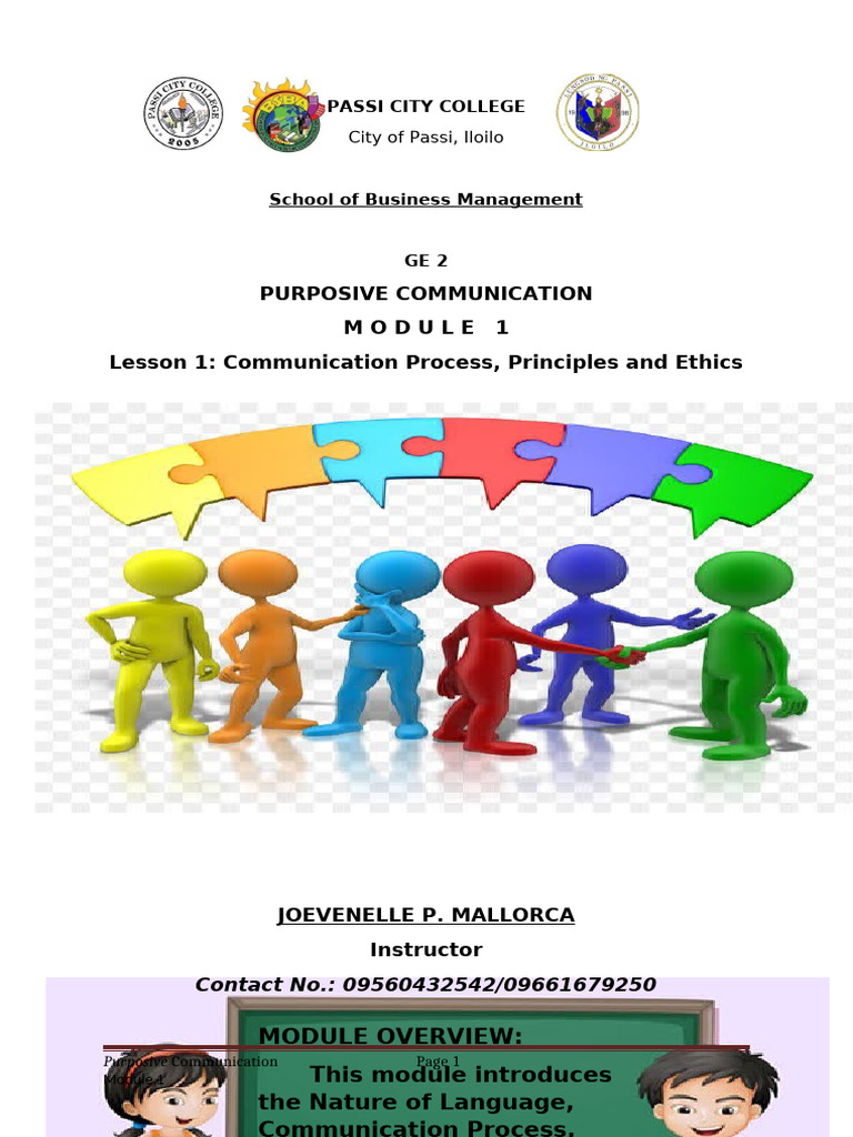 Purposive-Communication-Module-1 | PDF | Nonverbal Communication | Communication