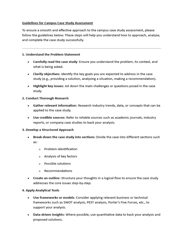 Case Study Guidelines | PDF | Analysis | Science
