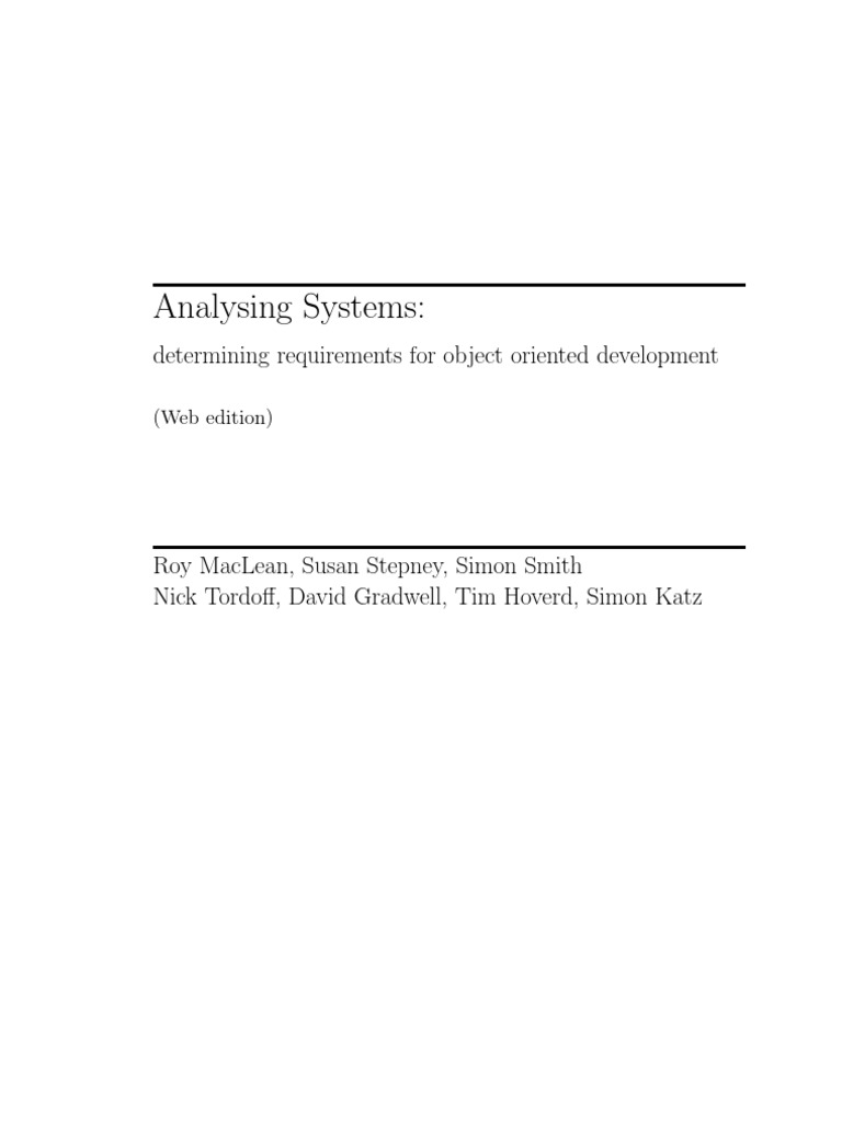 Analyzing Systems | PDF | Component Based Software Engineering | Object Oriented Programming