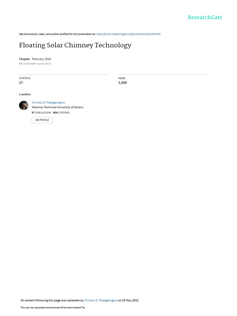 Floating Solar Chimney Technology Explained | PDF | Heat Transfer ...