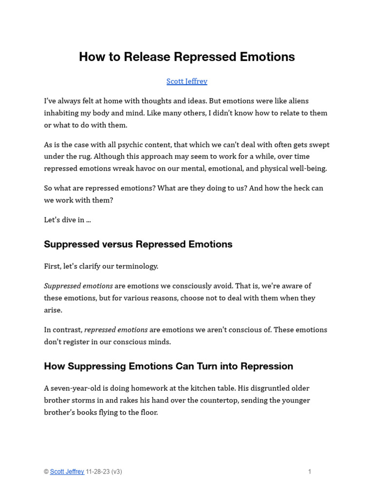 Understanding Repressed Emotions | PDF | Shadow (Psychology) | Carl Jung