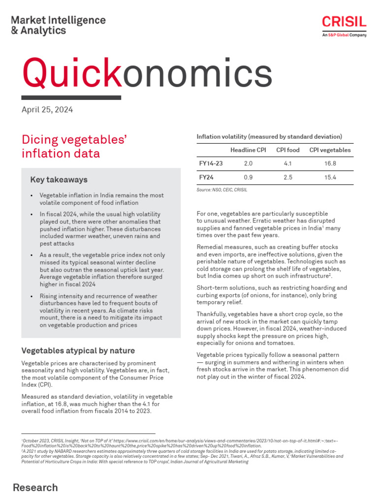 Dicing Vegetables' Inflation Data | PDF | Inflation | Extreme Weather