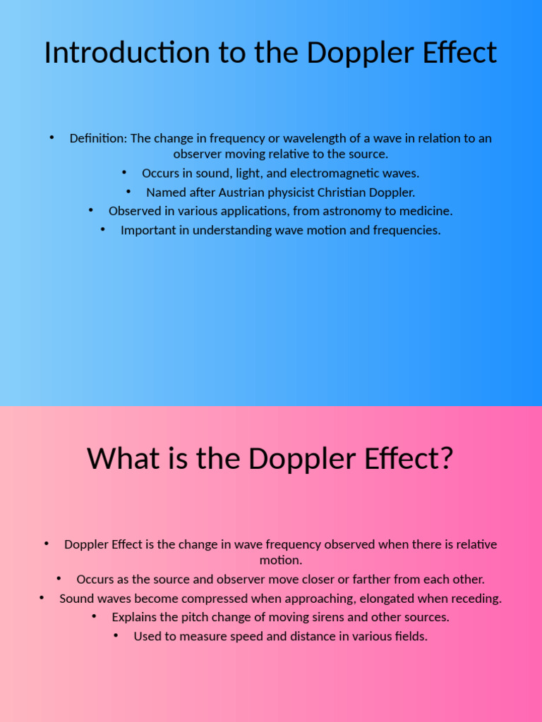 Doppler Effect Presentation Final | PDF | Doppler Effect | Redshift