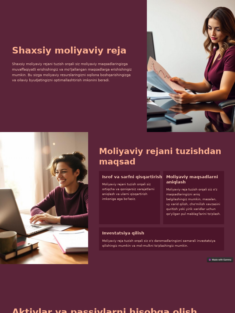 Shaxsiy Moliyaviy Reja | PDF