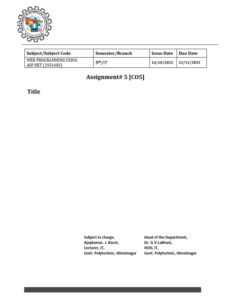 Asp Assignment5 Winter 2022 | PDF