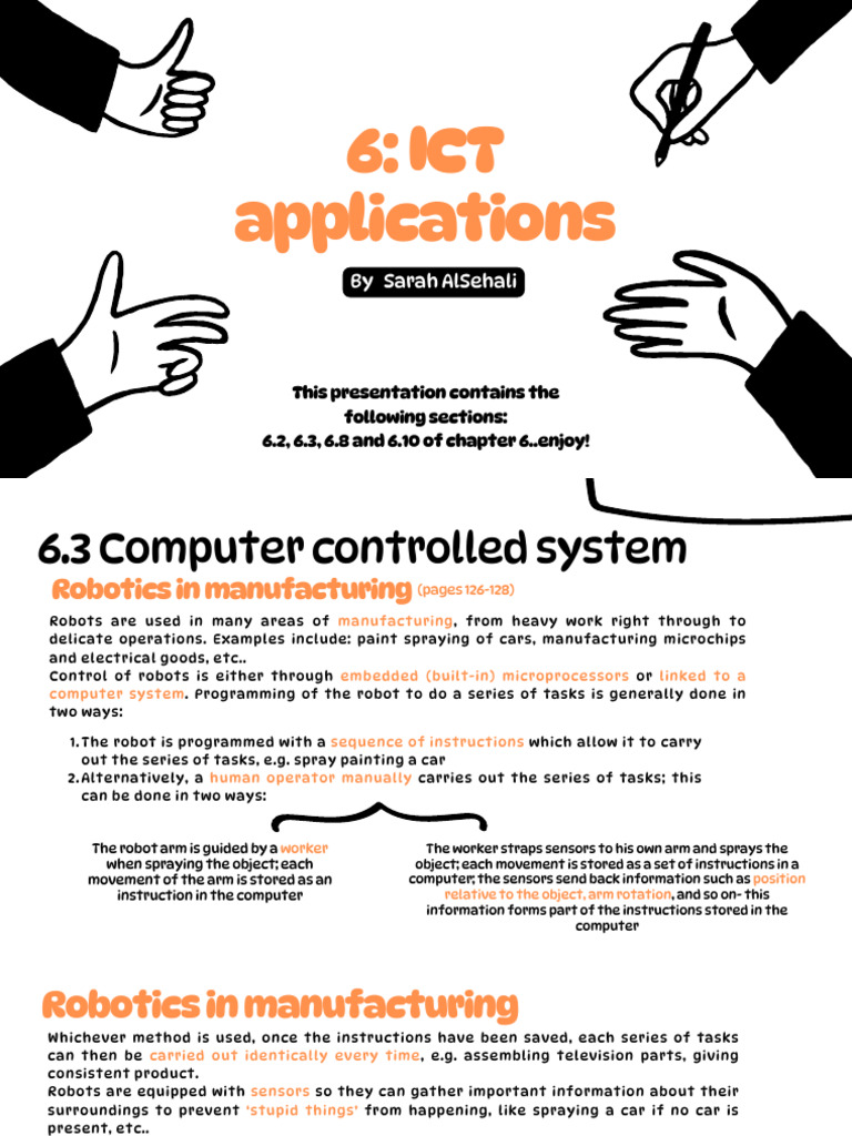 Ict Igcse Chapter 6 Section 6 3 Pdf Robotics Robot