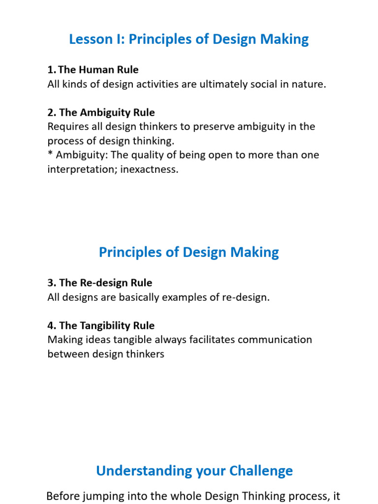 Lesson 1 Principles of Design Thinking | PDF