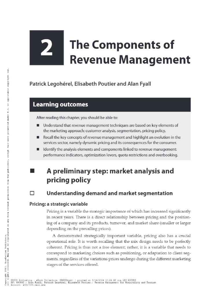 114 The Components of Revenue Management - 240814 - 181223 | PDF