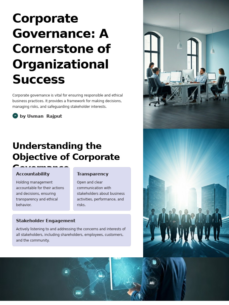 Corporate Governance A Cornerstone of Organizational Success | PDF ...