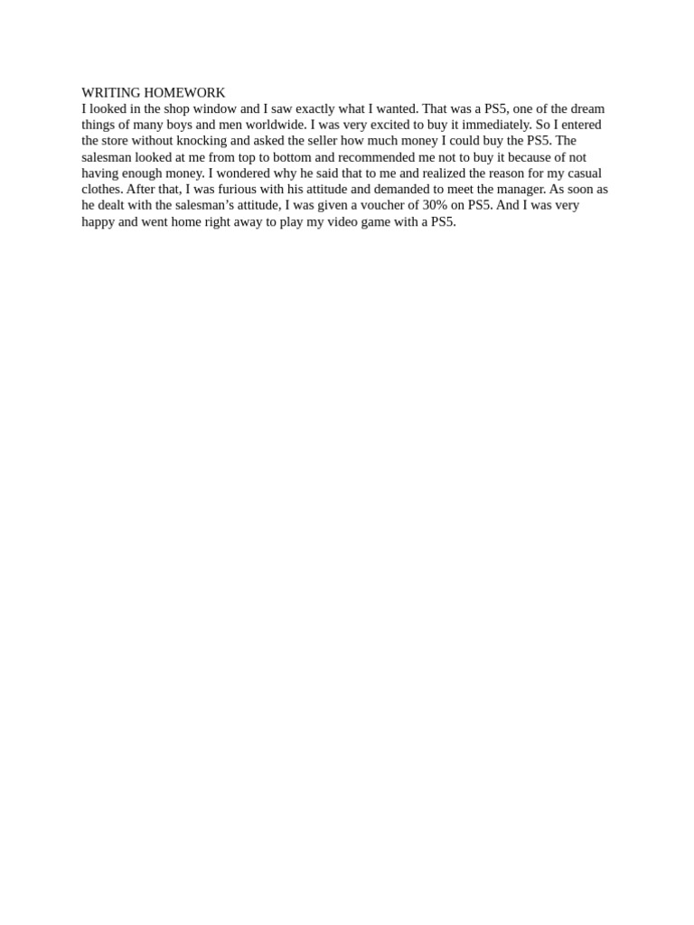 Writing Homework | PDF