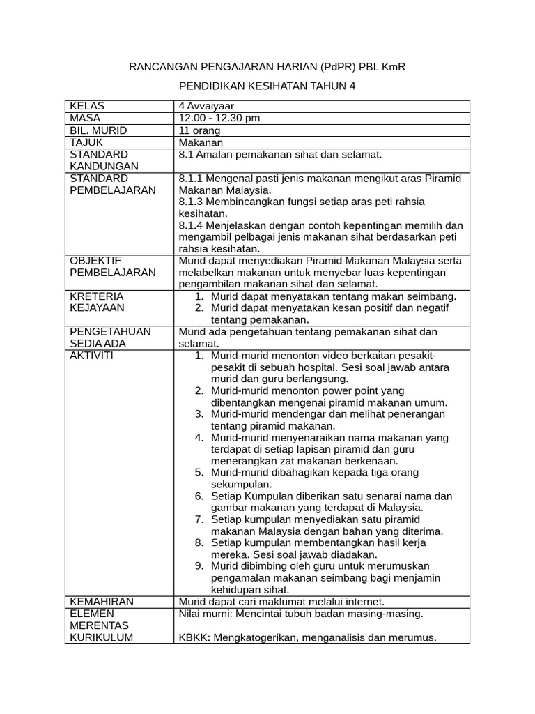 RPH PBL KMR PK t4 2024 | PDF