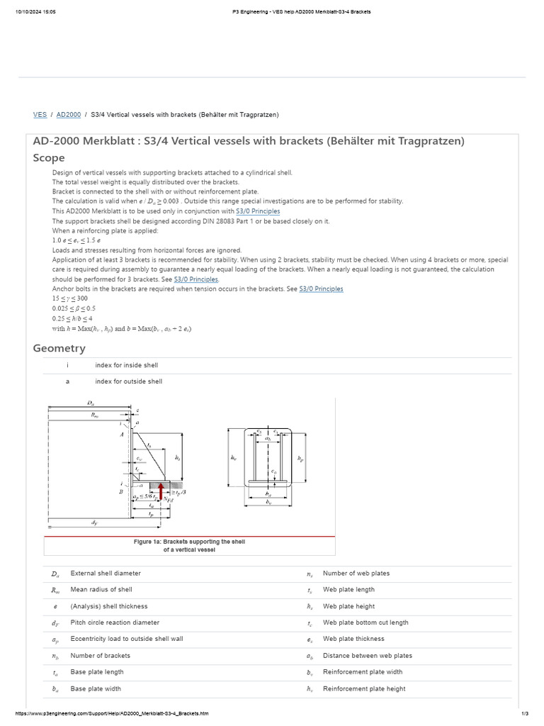 AD2000 Merkblatt S3/4 for Brackets | PDF | Buckling | Bending