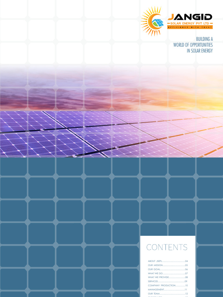 Jangid Solar Energy Company Profile | PDF | Solar Power | Photovoltaics