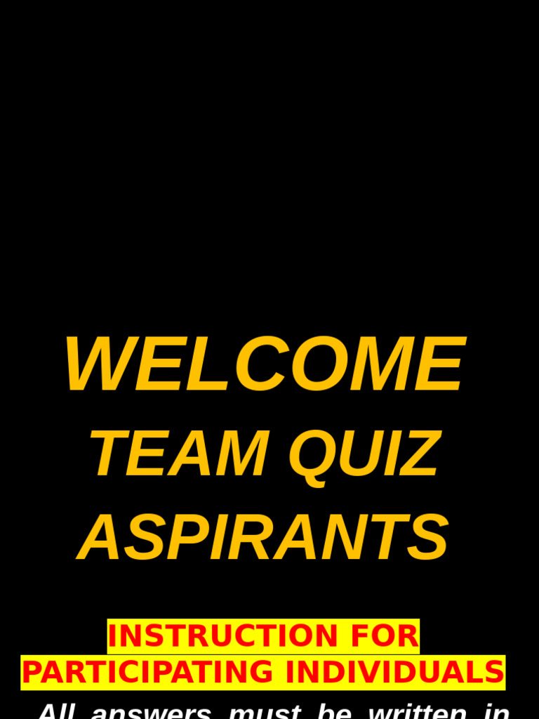 Team Quiz Instructions and Questions | PDF