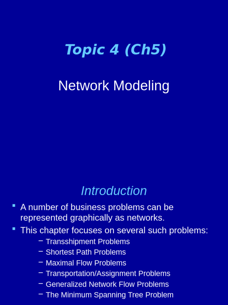 Topic 4 Ch5 Network Modeling | PDF | Paper | Recycling