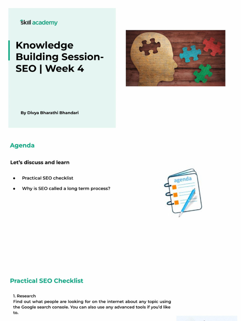 Practical SEO Checklist | PDF