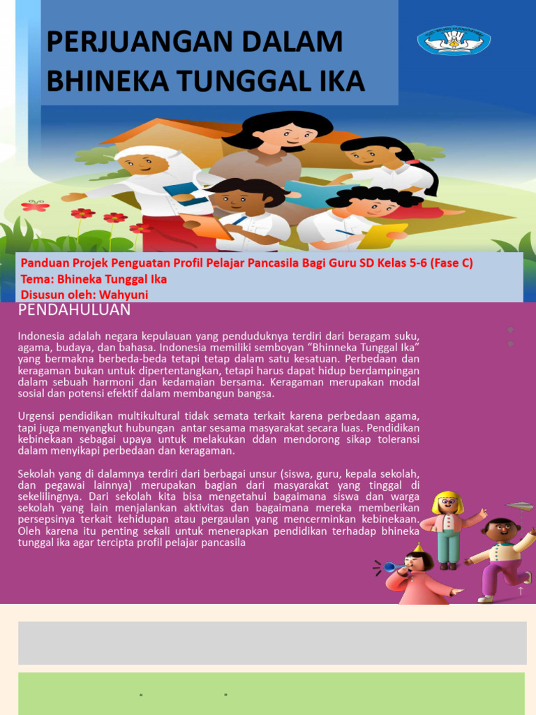 MODUL P5 SD. GS-Bhineka Tunggal Ika Fase C (SD 5-6) | PDF