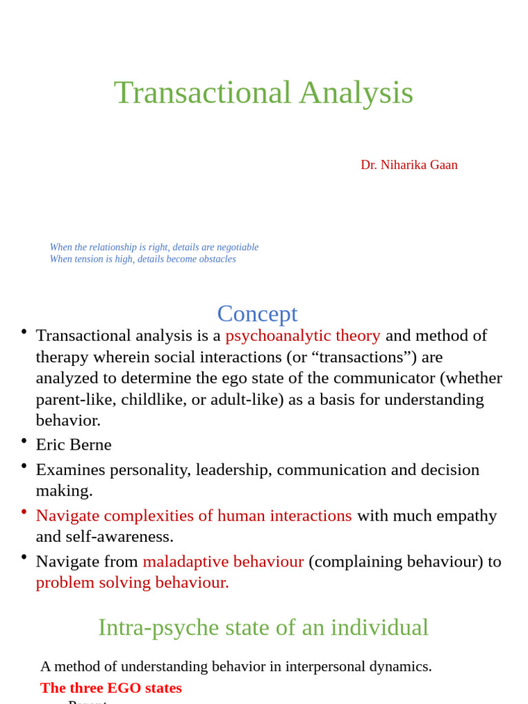 Transactional Analysis | PDF | Psychology | Cognition