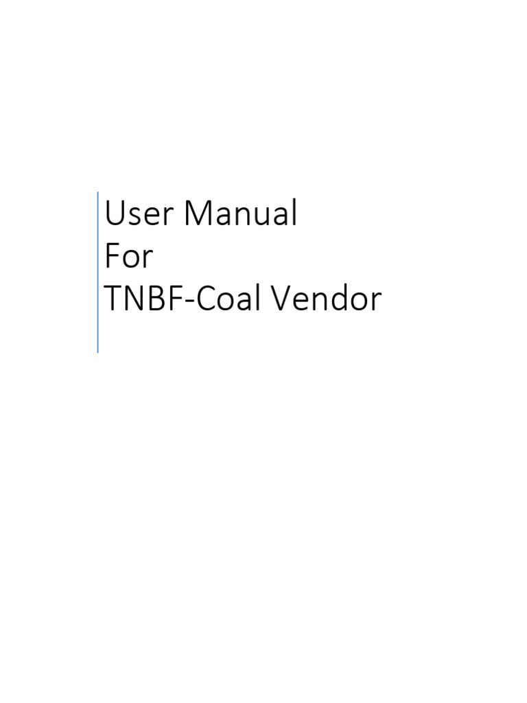 TNBF Coal Vendor User Manual | PDF | Login | Button (Computing)