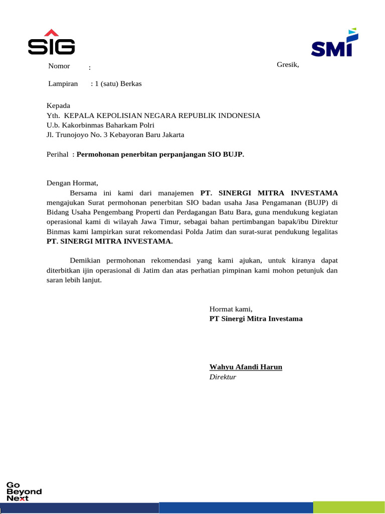 Permohonan Perpanjangan SIO BUJP Jatim | PDF | Bisnis