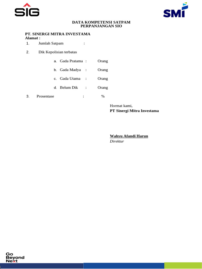 Data Kompetensi Satpam Perpanjangan Sio | PDF