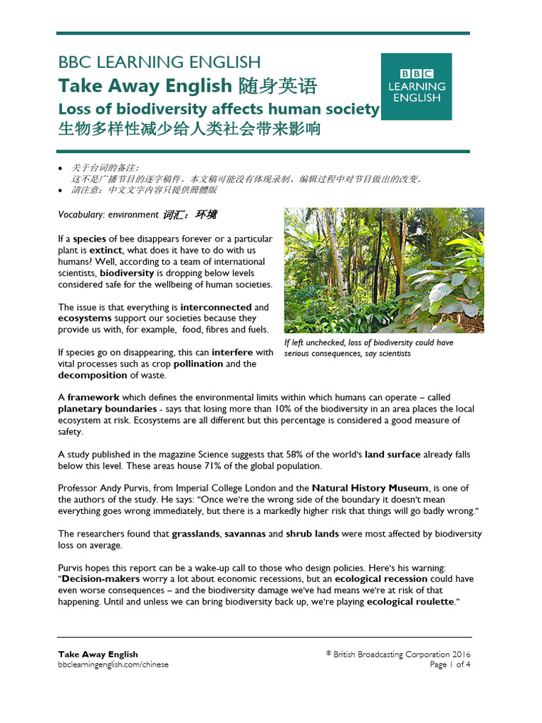 Biodiversity Loss and Human Impact | PDF | Biodiversity | Ecosystem