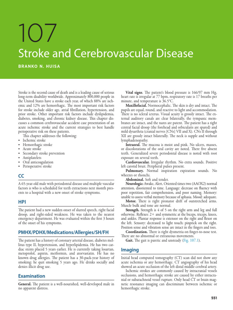 107 Stroke and Cerebrovascular Disease | PDF | Stroke | Ischemia