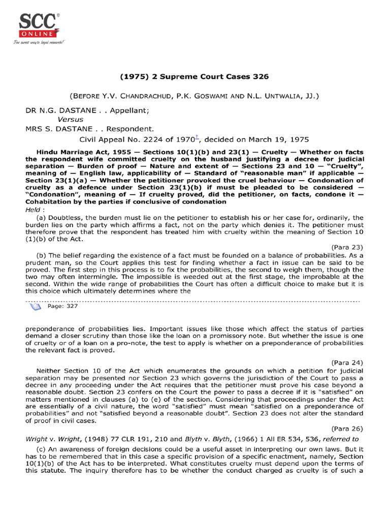 NG Dastane v. S Dastane - para - 24 & 25 | PDF | Federal Judiciary Of ...