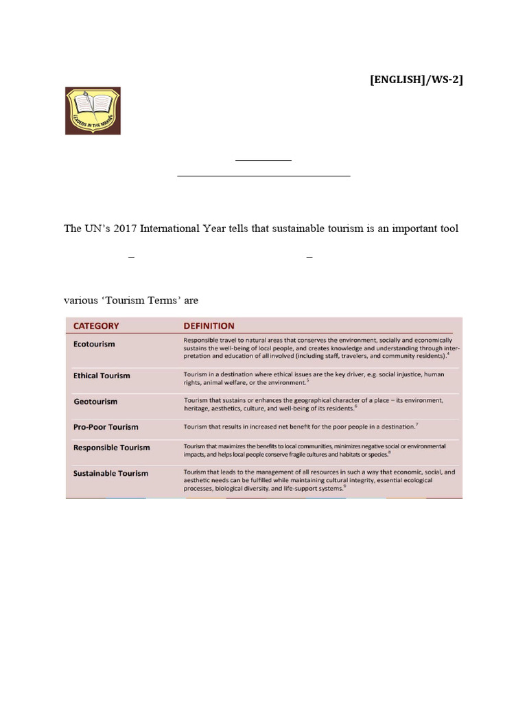 WS2 Reading Comprehension | PDF | Tourism | Economies