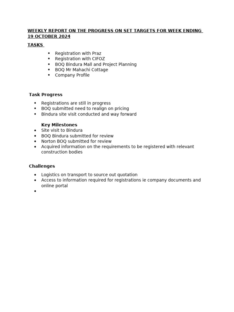 Weekly Report | PDF