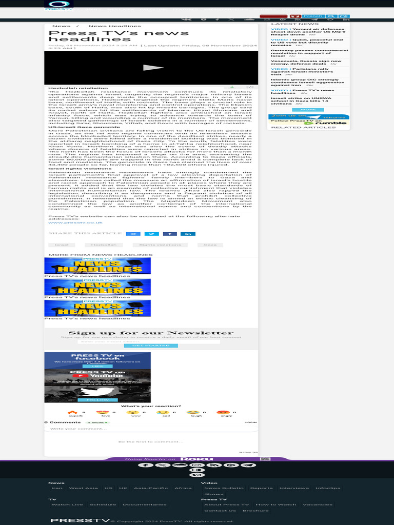 Press TVs News Headlines | PDF | Gaza Strip | World Politics