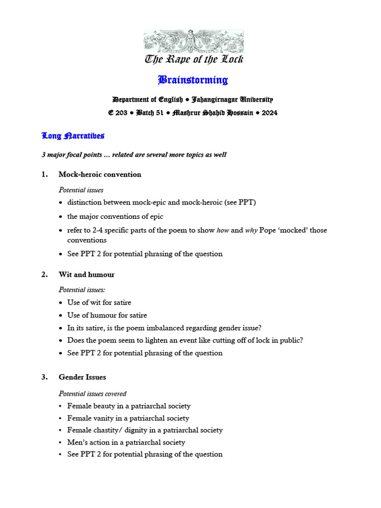 E 203 (51) - Learners Brainstorming | PDF | Genres Of Poetry | Poems