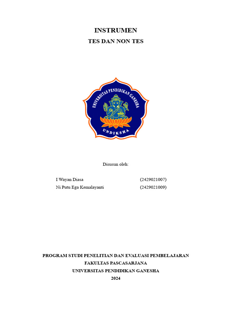 Instrumen Tes Dan Non Tes | PDF | Karier & Perkembangan