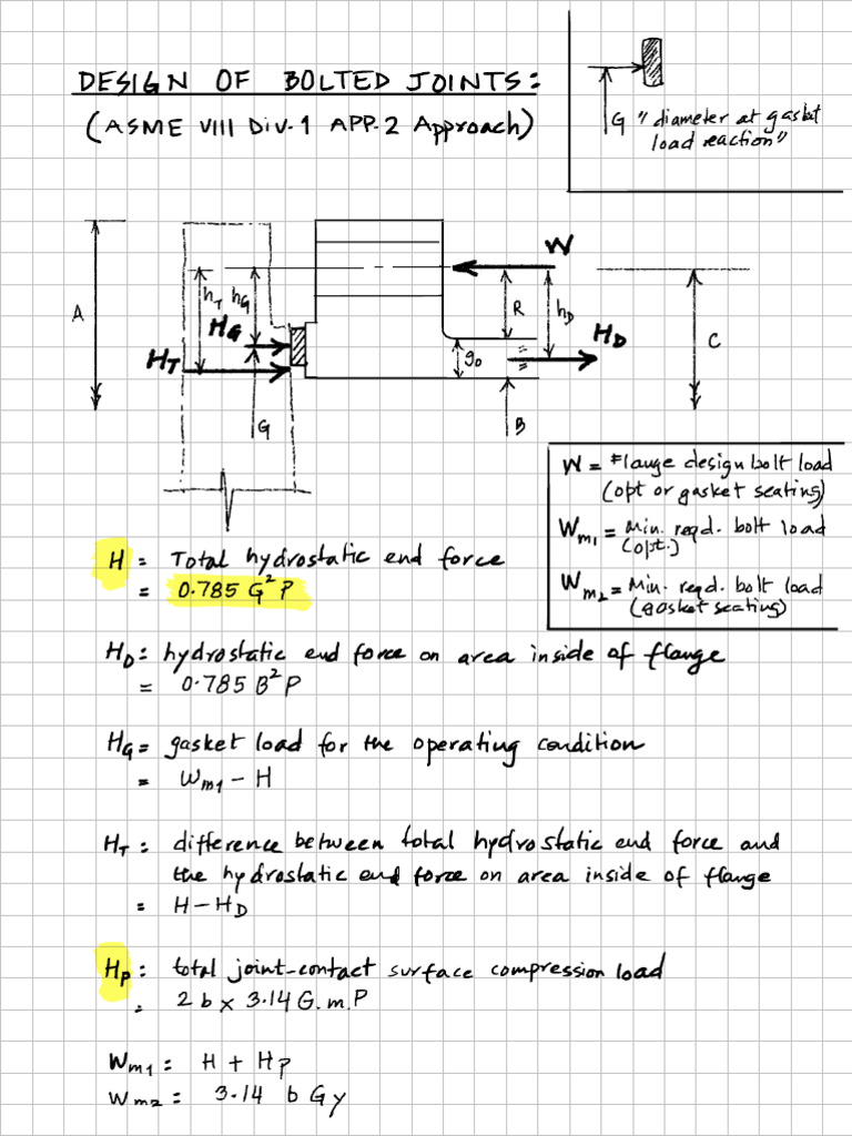 Bolted Flange Design - Guidelines (ASME VIII Div.1 App. 2) | PDF
