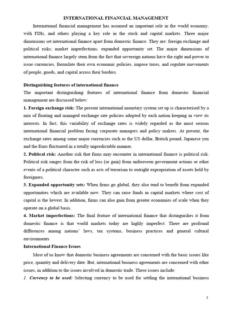 International Financial Management | PDF | Debt | Financial Markets