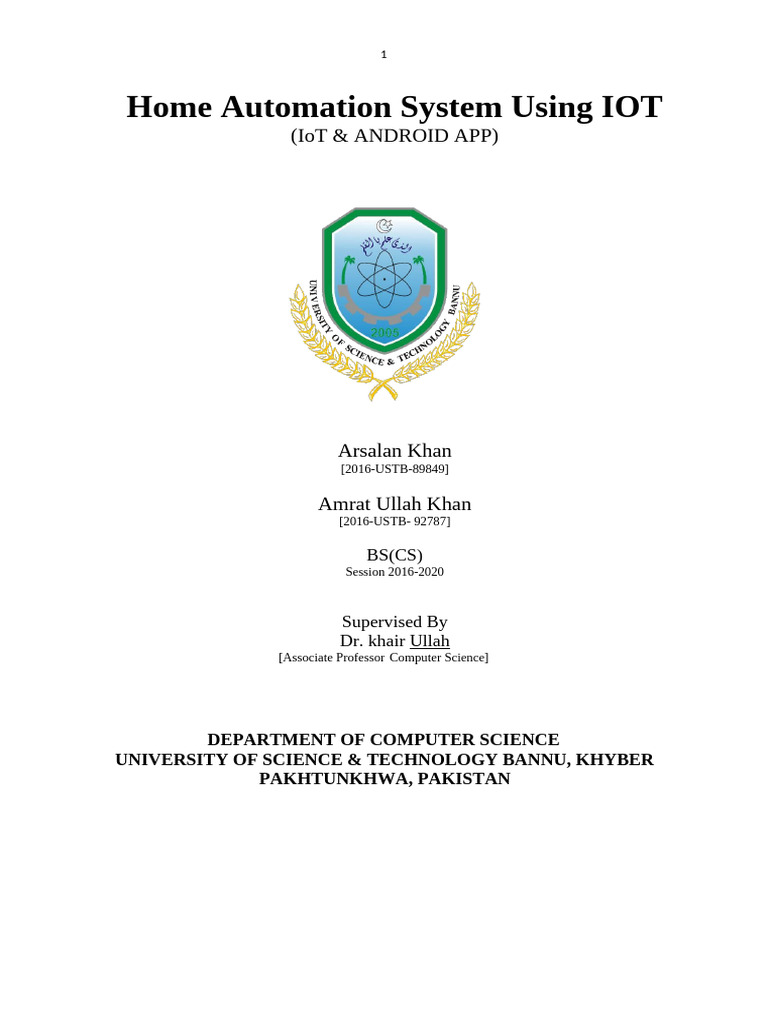 Home Automation System Using IOT | PDF | Monitoring (Medicine) | Sensor