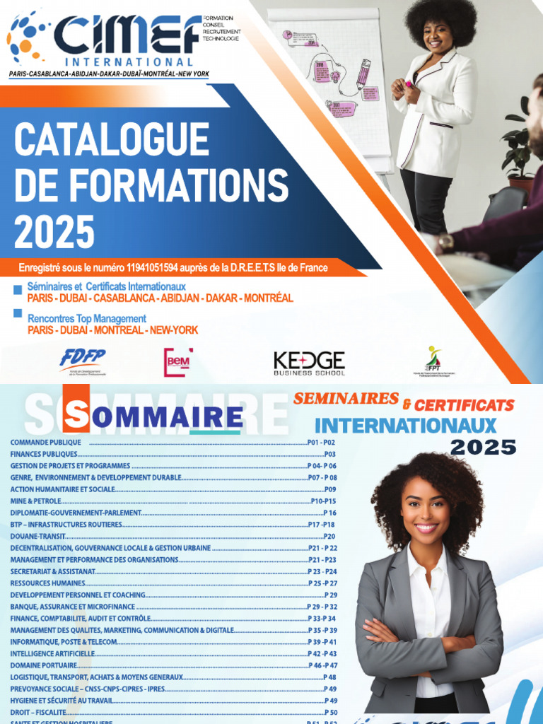 Catalogue de Formations - Cimef - 2025 | PDF