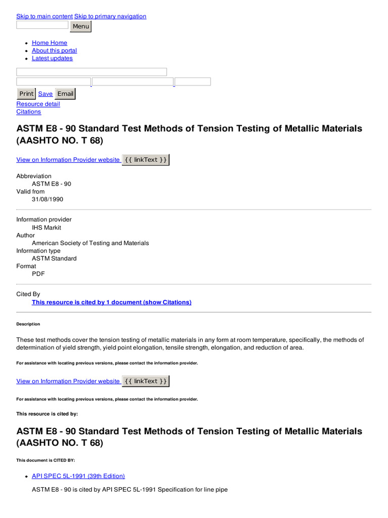 Astm E8 90 15380 | PDF | Materials