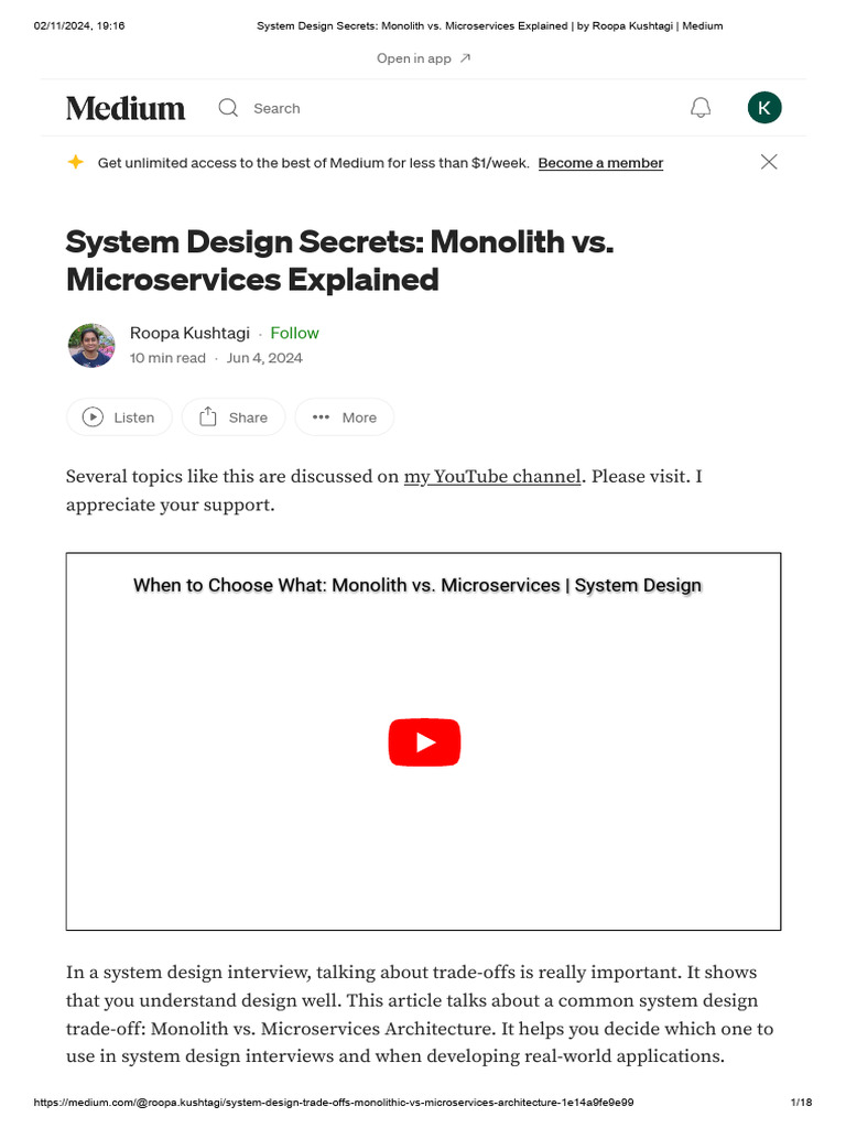 System Design: Monolith vs. Microservices | PDF | Scalability | Computing