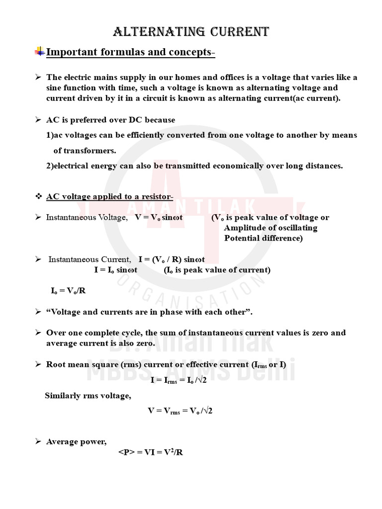 Understanding Alternating Current Basics | PDF | Root Mean Square | Electrical Impedance