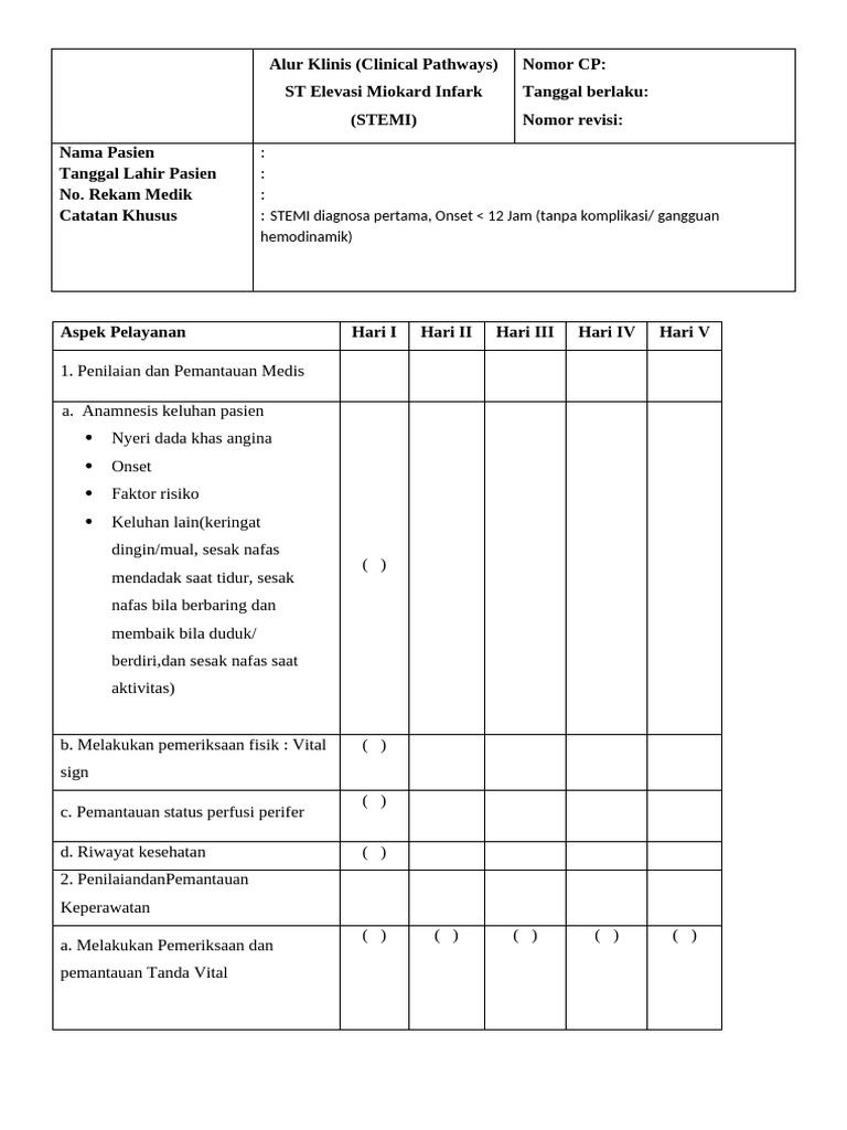 Clinical Pathway STEMI Kemenkes Scribt | PDF